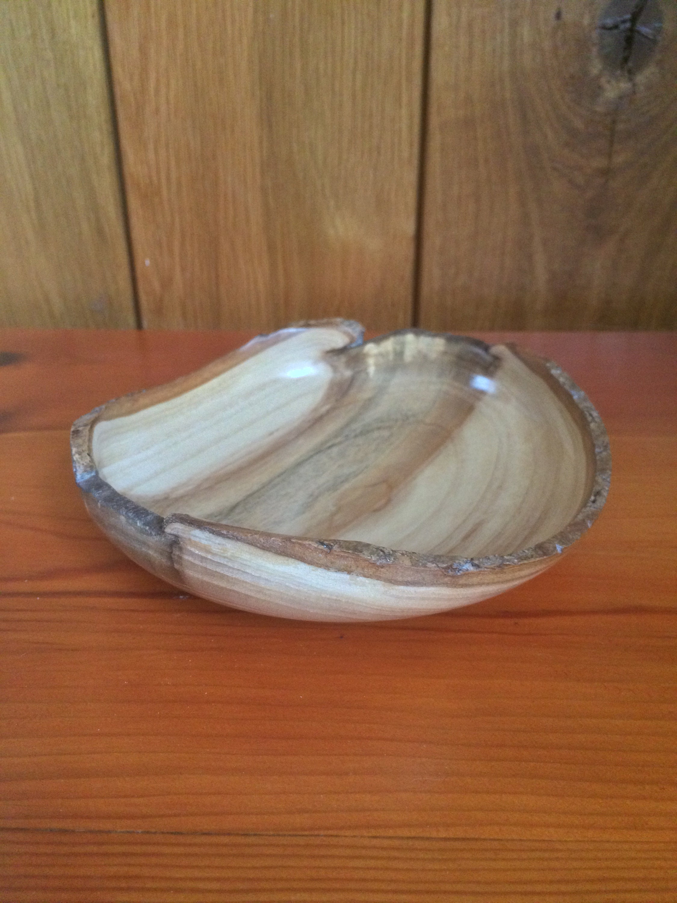 Hand turned natural edged shallow bowl 15cm | Etsy