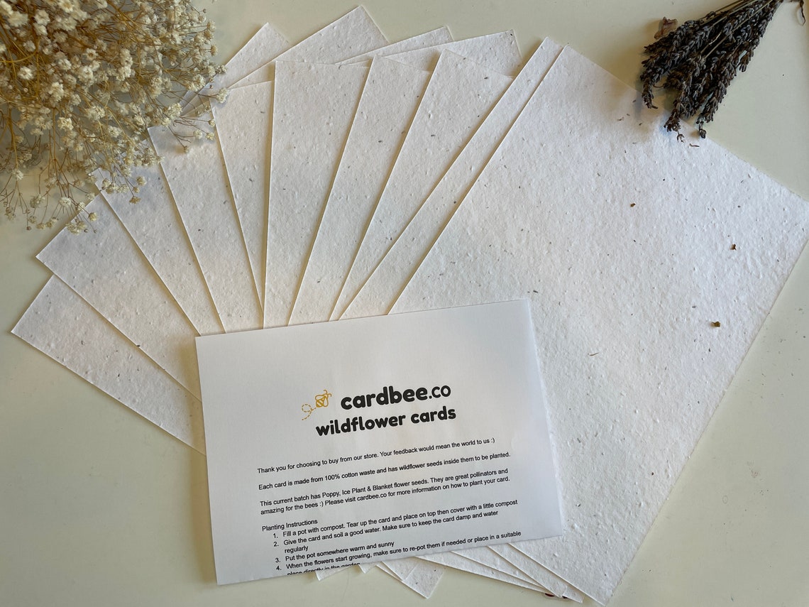 10-100 X A4 & A5 Plantable Seed Paper Wildflower / Card Plain - Etsy UK