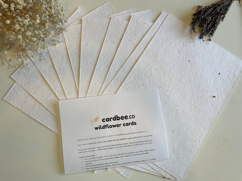 10-100 X A4 & A5 Plantable Seed Paper Wildflower / Card Plain - Eco ...