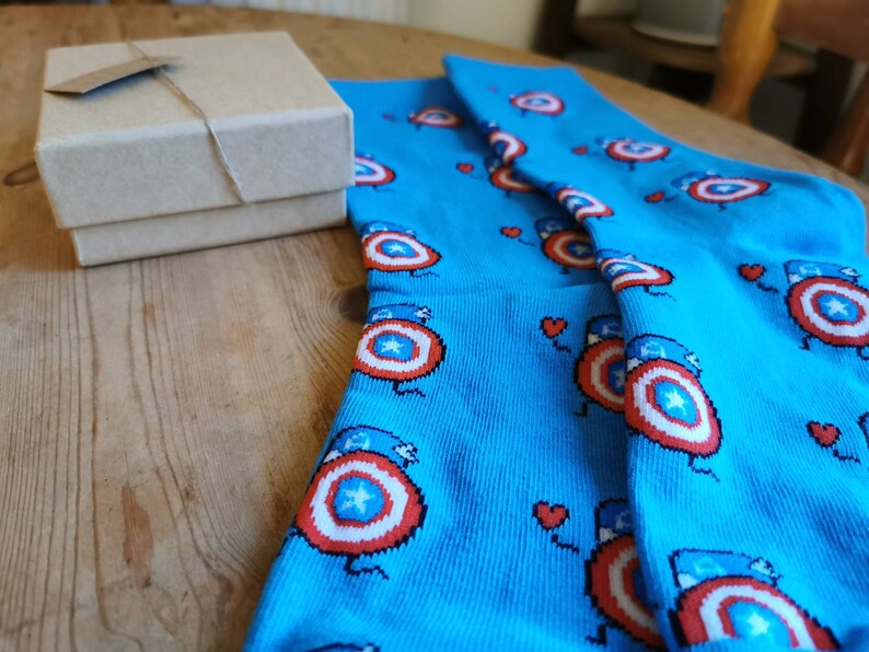 Captain America Superhero Marvel Socks Rustic Gift Set - Etsy
