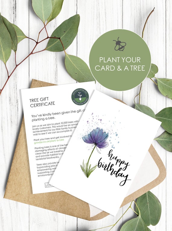 Plantable Seeded Birthday Card Eco Friendly Gift Including | Etsy