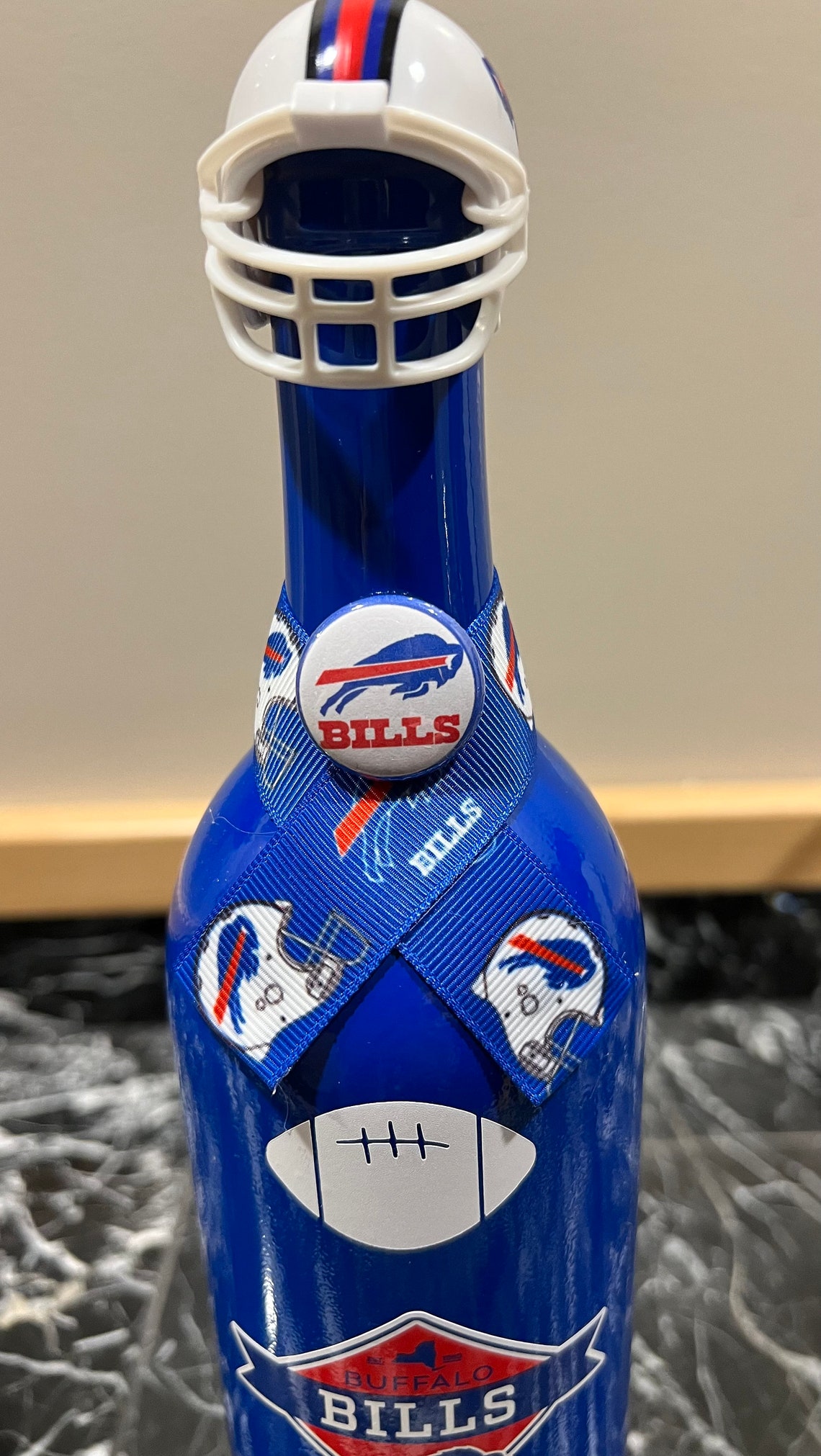 Buffalo Bills Upcycle Wine Bottle - Etsy