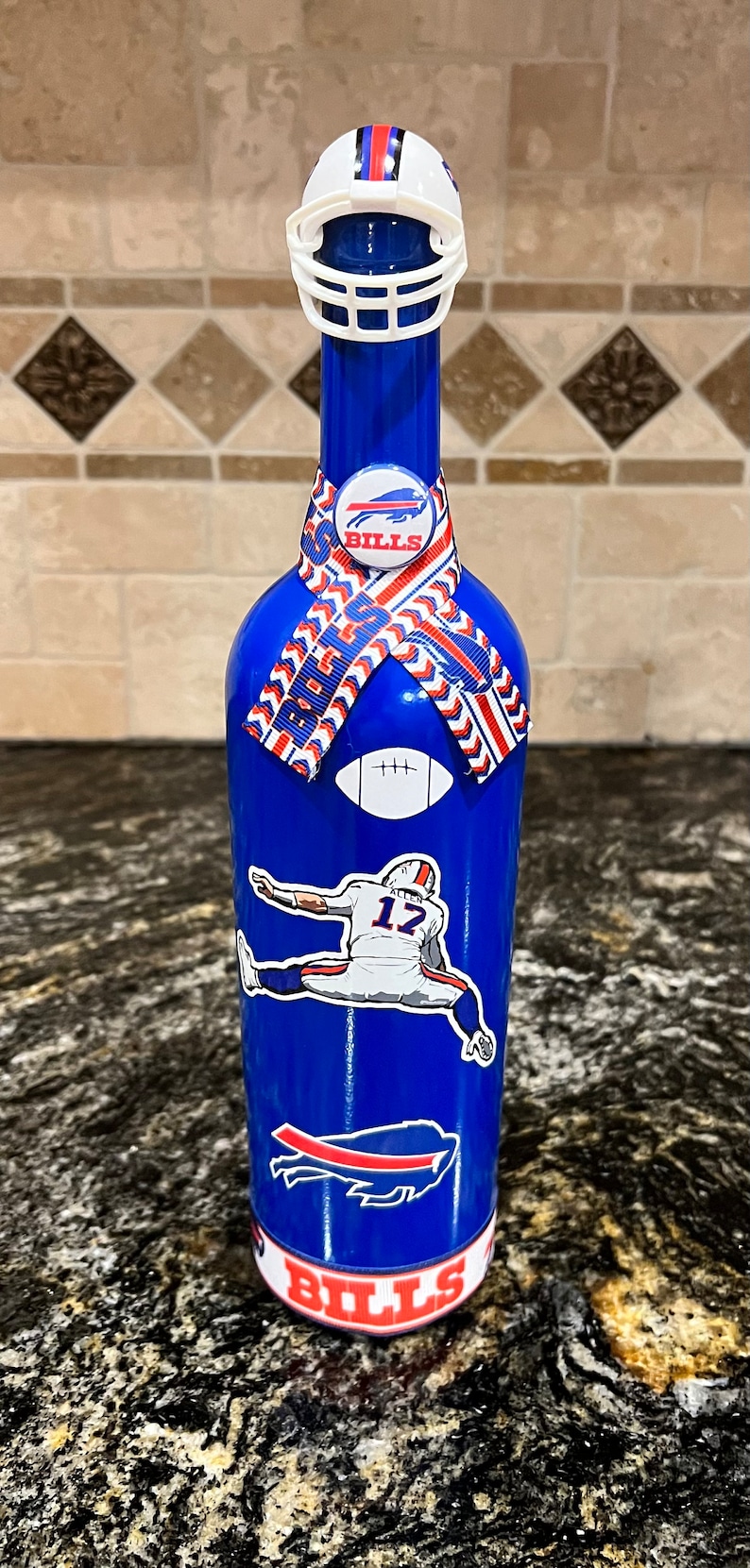 Buffalo Bills Josh Allen Upcycle Wine Bottle - Etsy