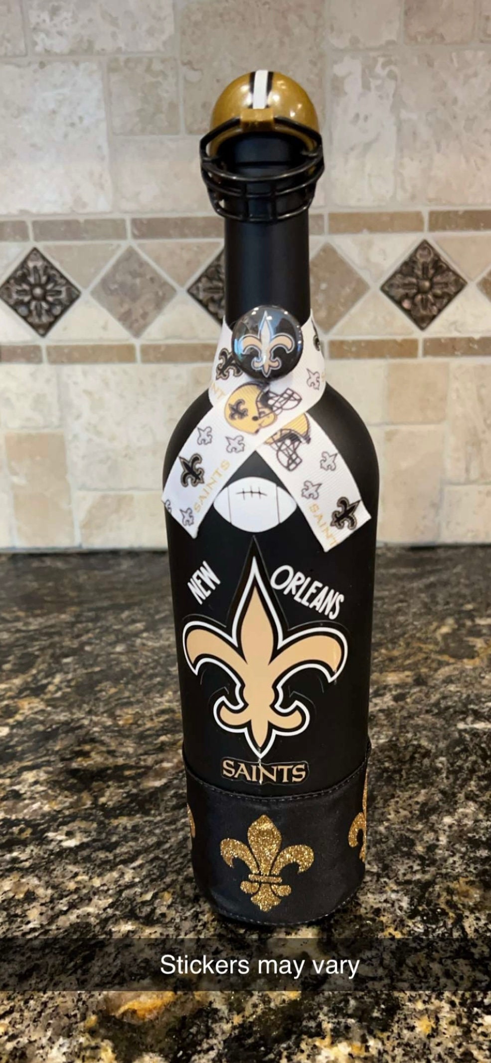 New Orleans Saints Upcycle Wine Bottle - Etsy