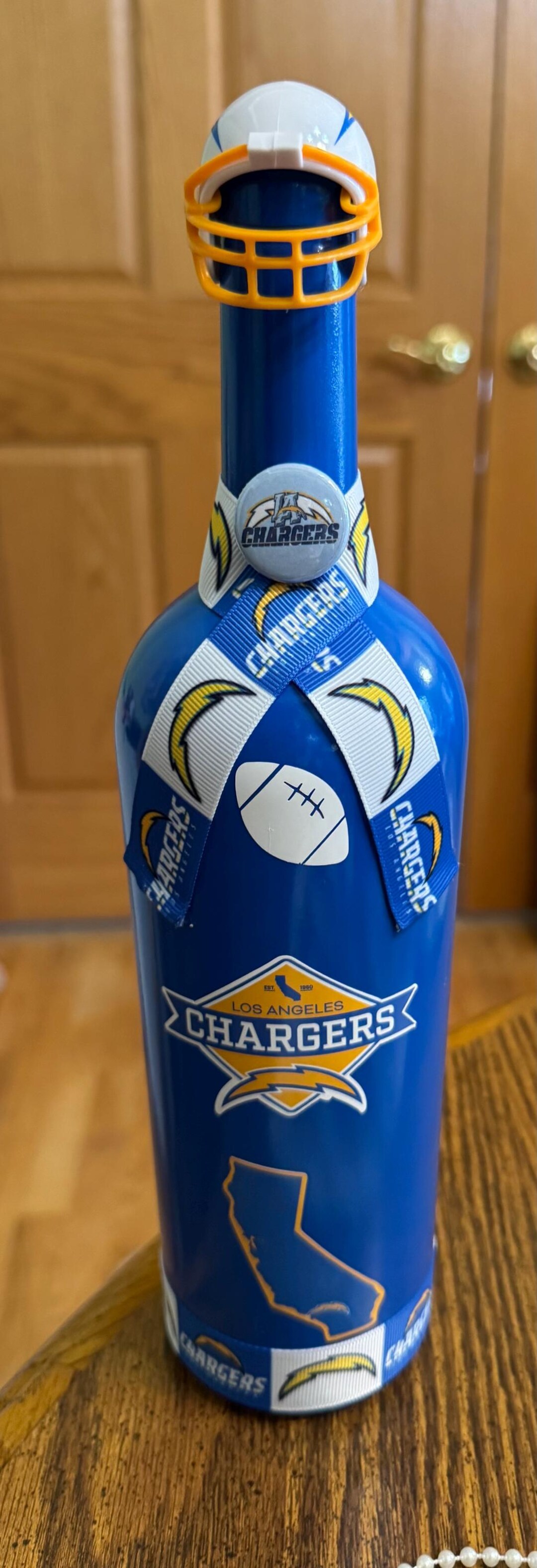 Los Angeles Chargers Upcycle Wine Bottle - Etsy