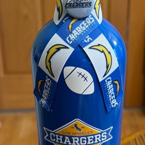 Los Angeles Chargers Upcycle Wine Bottle - Etsy