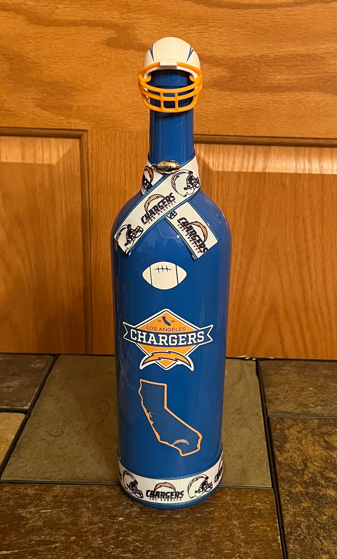 Los Angeles Chargers Upcycle Wine Bottle - Etsy