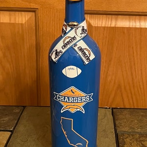 Los Angeles Chargers Upcycle Wine Bottle - Etsy