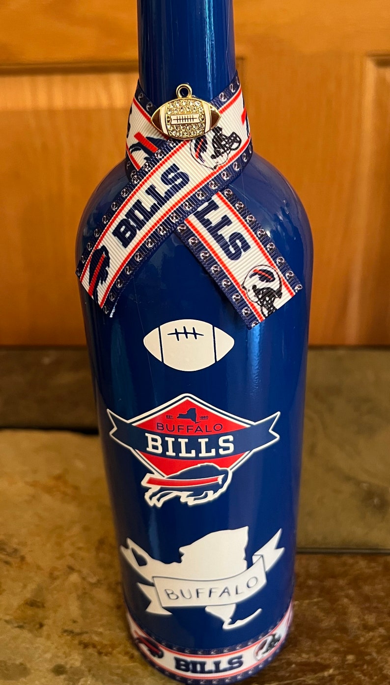 Buffalo Bills Upcycle Wine Bottle - Etsy