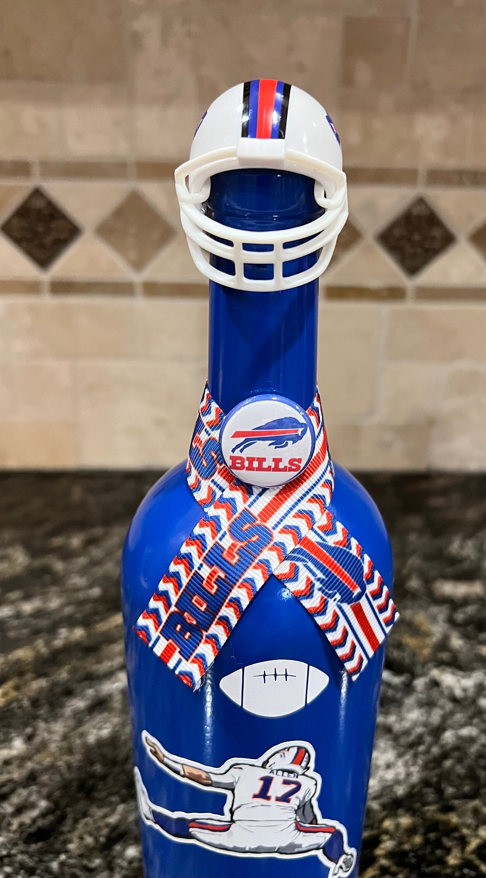 Buffalo Bills Josh Allen Upcycle Wine Bottle - Etsy