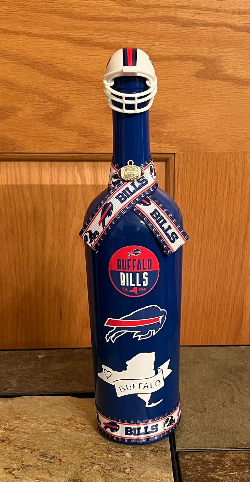 Buffalo Bills Upcycle Wine Bottle - Etsy