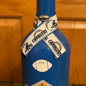 Los Angeles Chargers Upcycle Wine Bottle - Etsy