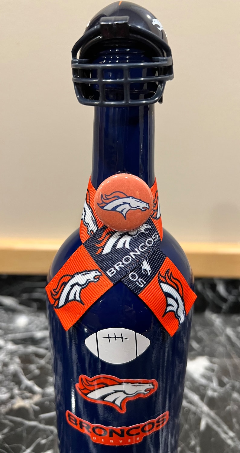 Denver Broncos Upcycle Wine Bottle - Etsy