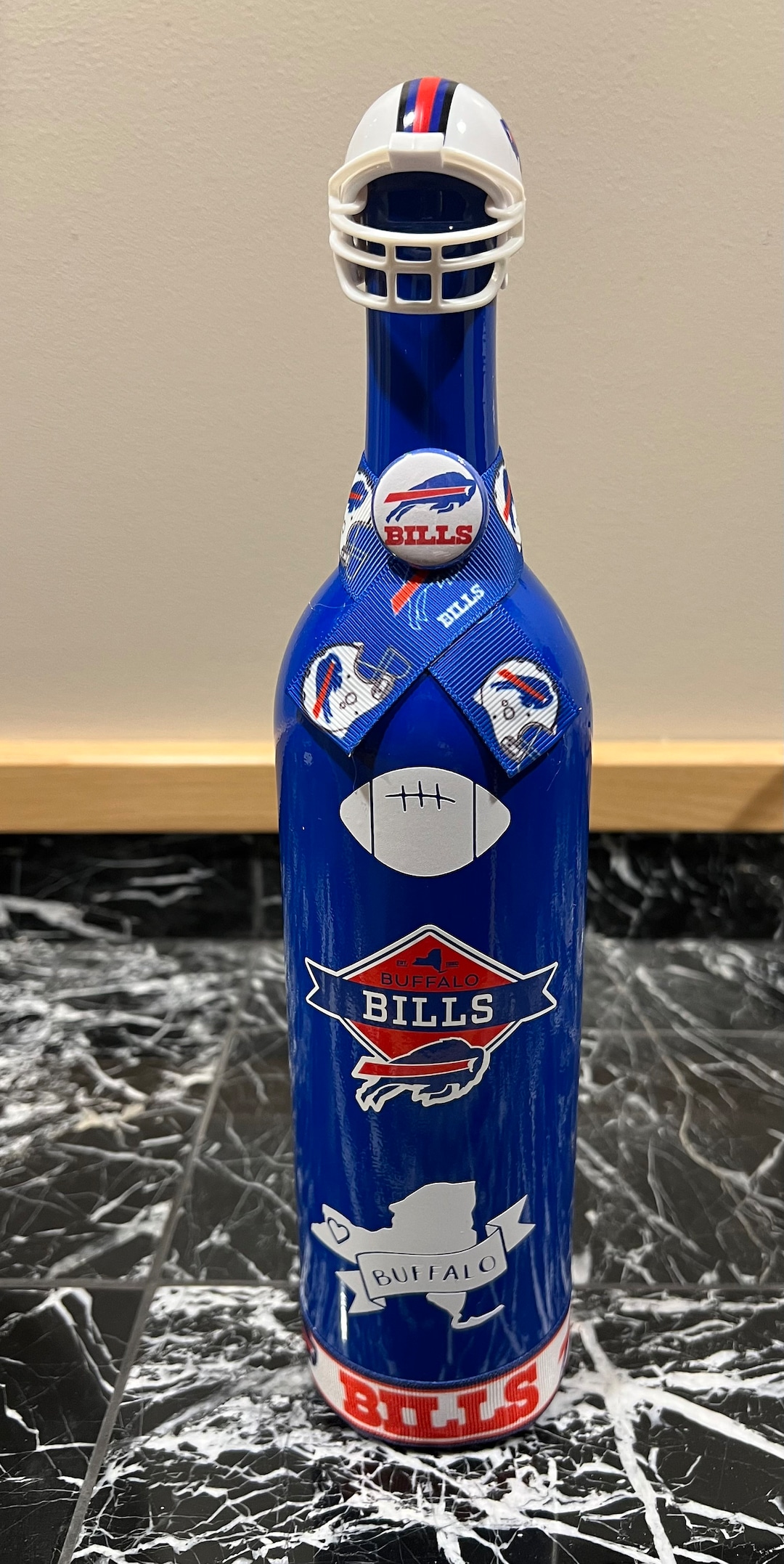Buffalo Bills Upcycle Wine Bottle - Etsy