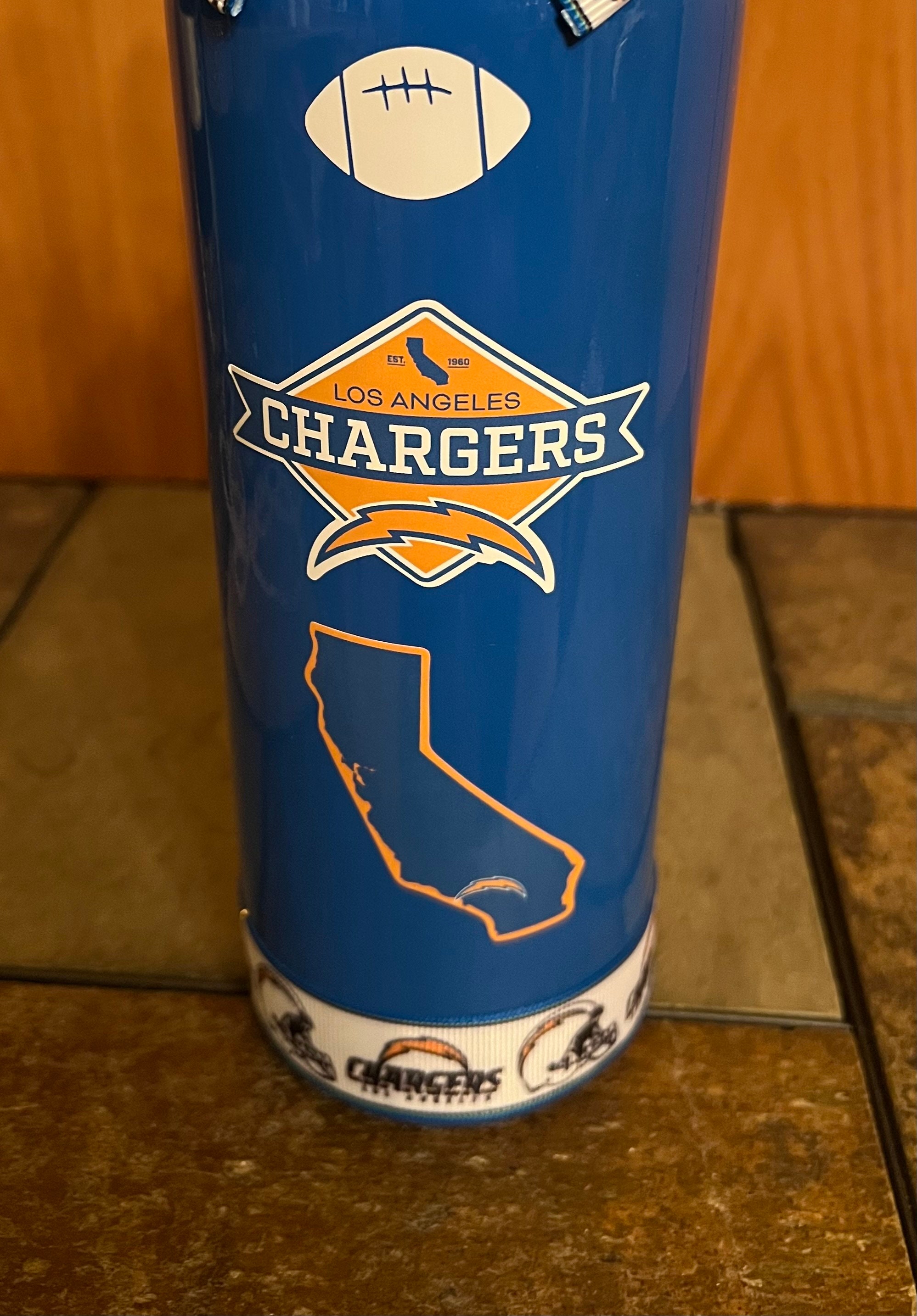 Los Angeles Chargers Upcycle Wine Bottle - Etsy