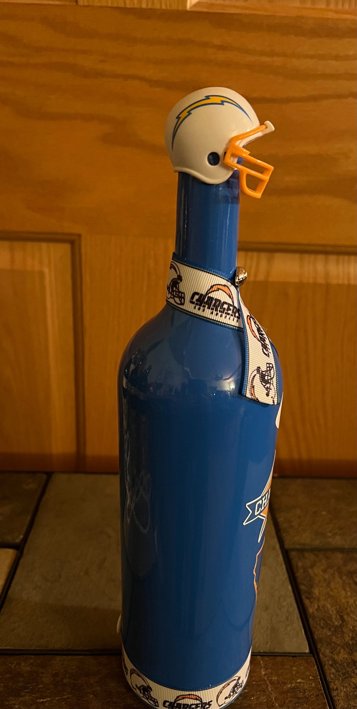 Los Angeles Chargers Upcycle Wine Bottle - Etsy