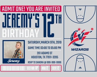 Printable Washington Wizards Ticket - Etsy