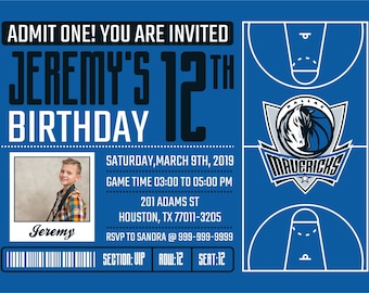 Dallas Mavericks Printable Ticket - Etsy