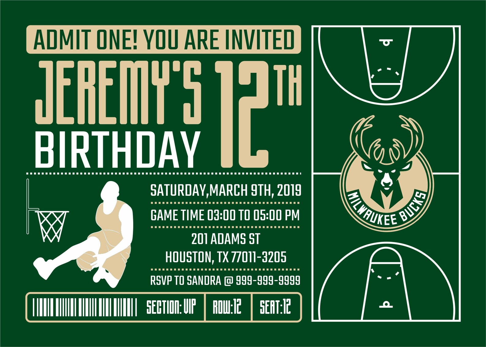 Milwaukee Bucks Invitation Birthday Invitations Bucks Party | Etsy