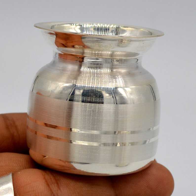 999 Pure Fine Mini Silver Lota Kalash | Hindu Puja Vessel | Small ...