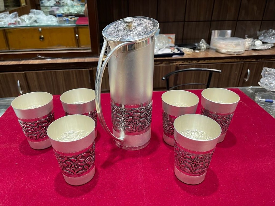 999 Pure Silver Water Jug, Jug Set With Glasses, the Silver Jug and ...
