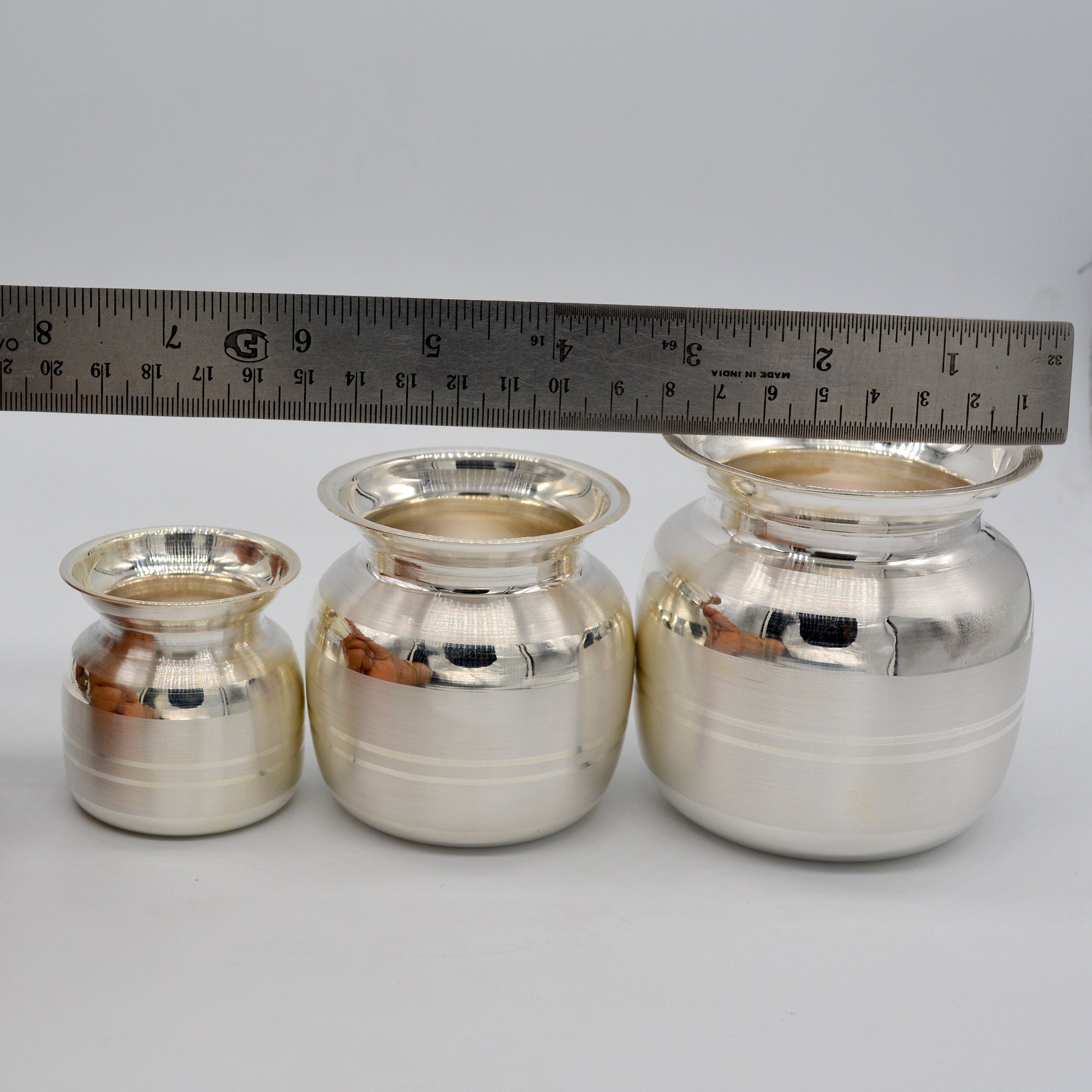 999 Pure Fine Mini Silver Lota Kalash | Hindu Puja Vessel | Small ...