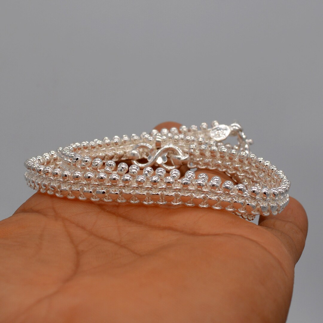 Sterling Silver Jingle Bell Anklet: Handmade Indian Belly Dance Jewelry ...