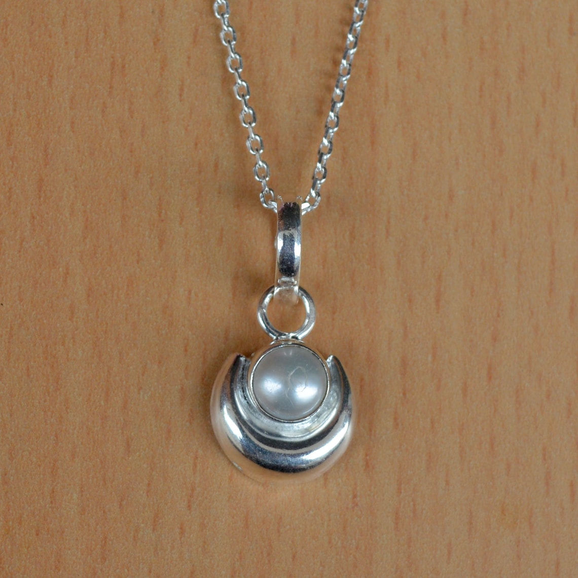 Women's Pearl Silver Pendant 23mm 925 Sterling Silver - Etsy