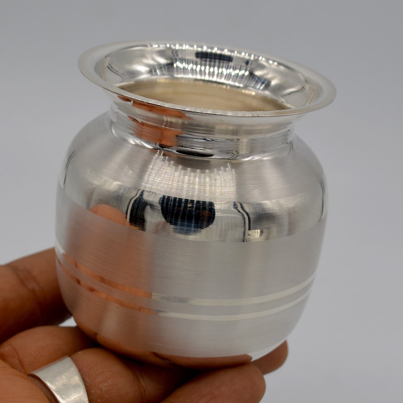 999 Pure Fine Mini Silver Lota Kalash | Hindu Puja Vessel | Small ...