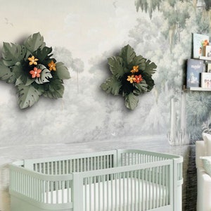 Green Leaves for Safari Nursery Wall Decor and Jungle Nursery, Paper ...