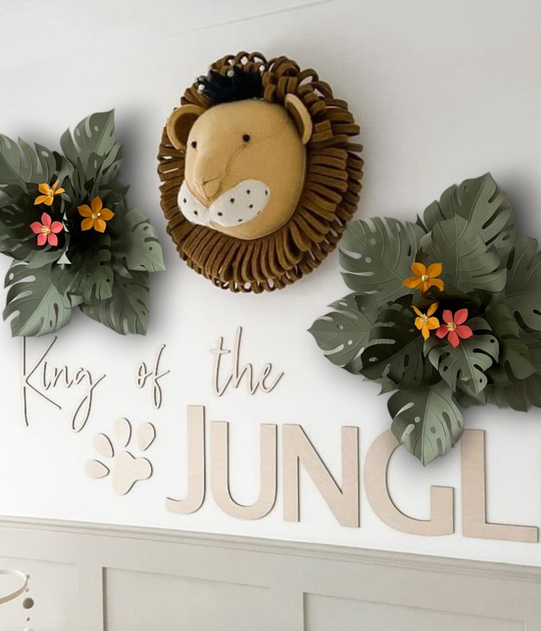 Green Leaves for Safari Nursery Wall Decor and Jungle Nursery, Paper ...