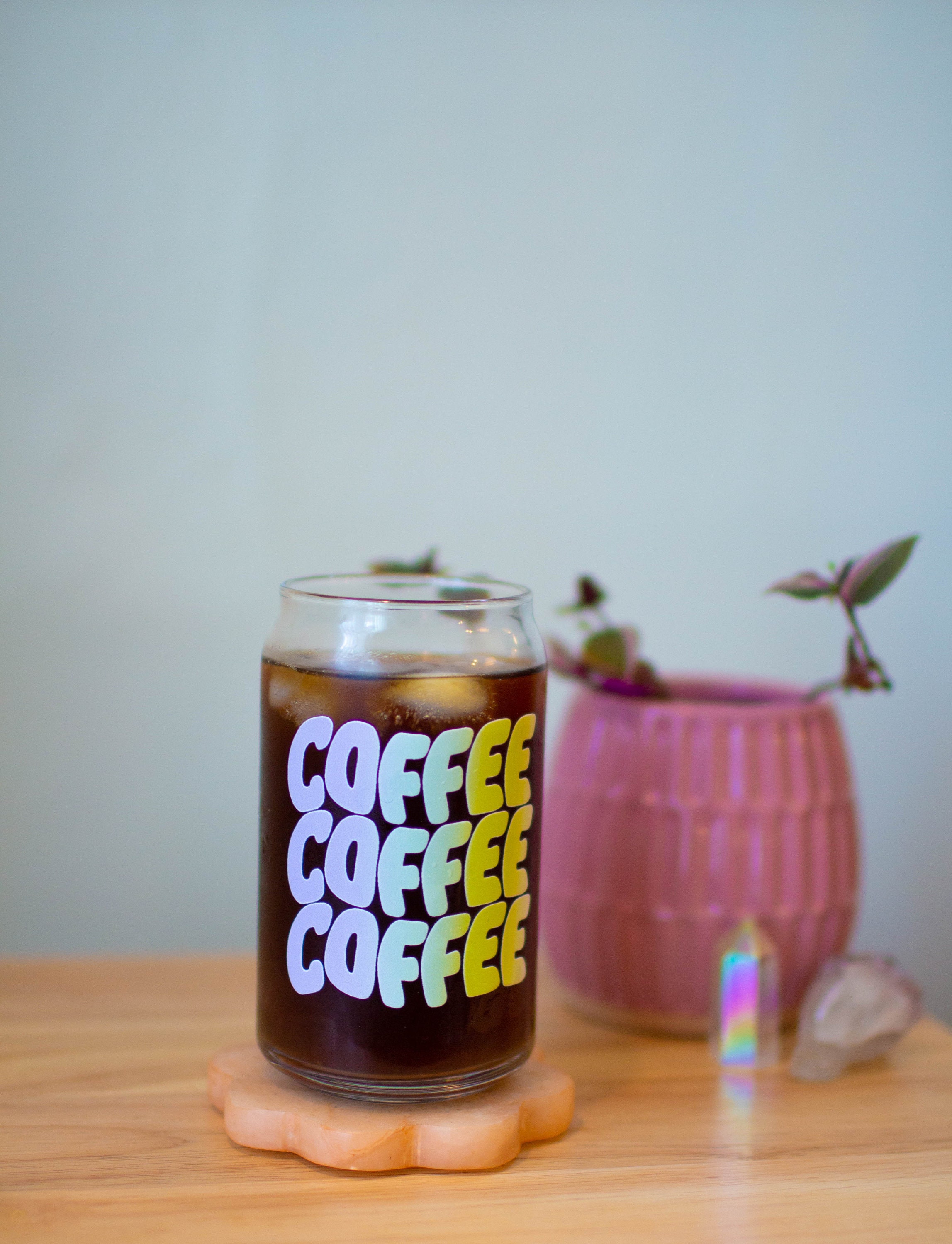 Coffee Coffee Coffee Meadow 16oz Cup Iced Coffee Mug Rainbow Mug Coffee ...