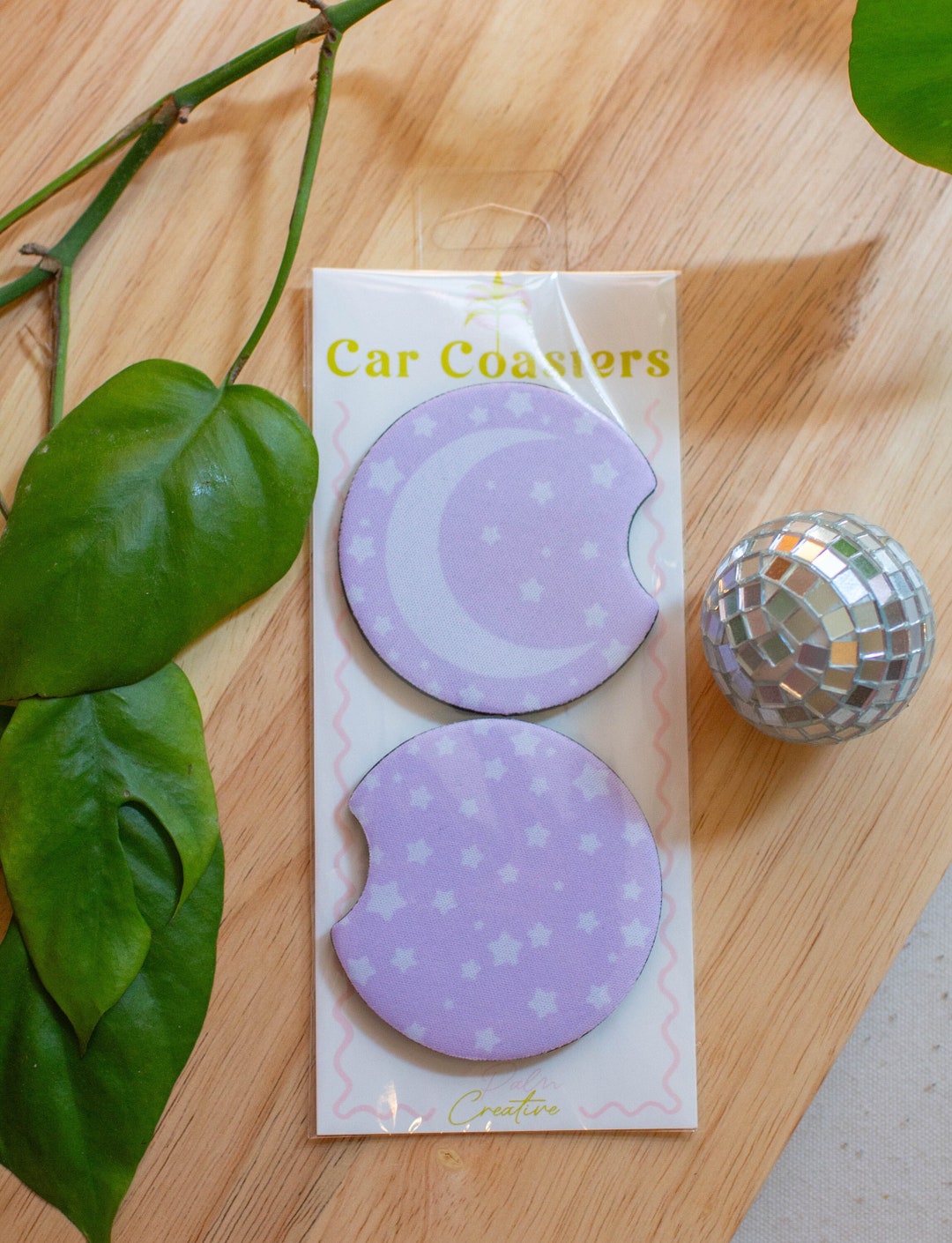 Lavender Twilight Car Coaster Cute Car Coaster Neoprene Coaster Set of 2 Car Coasters Cute Car ...