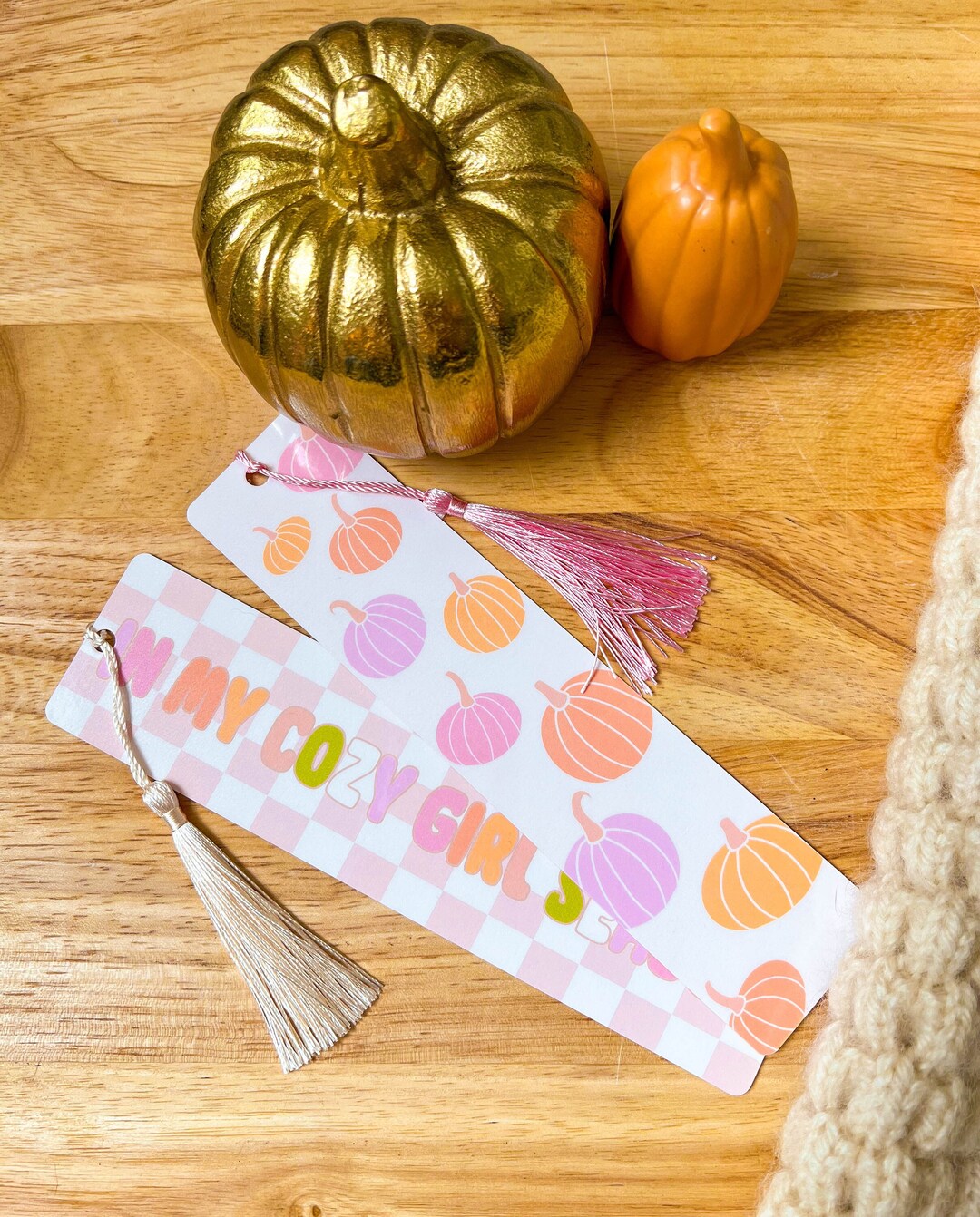 Cozy Girl Fall Bookmarks Bookmark Pumpkin Bookmark Cozy Girl Season ...