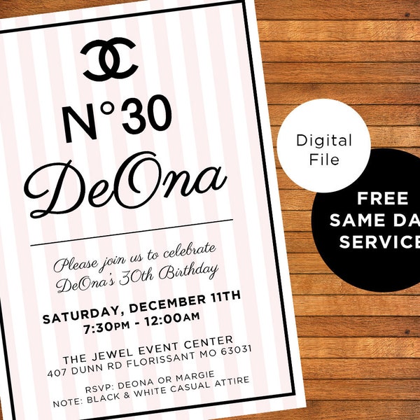 Chanel Invitations - Etsy