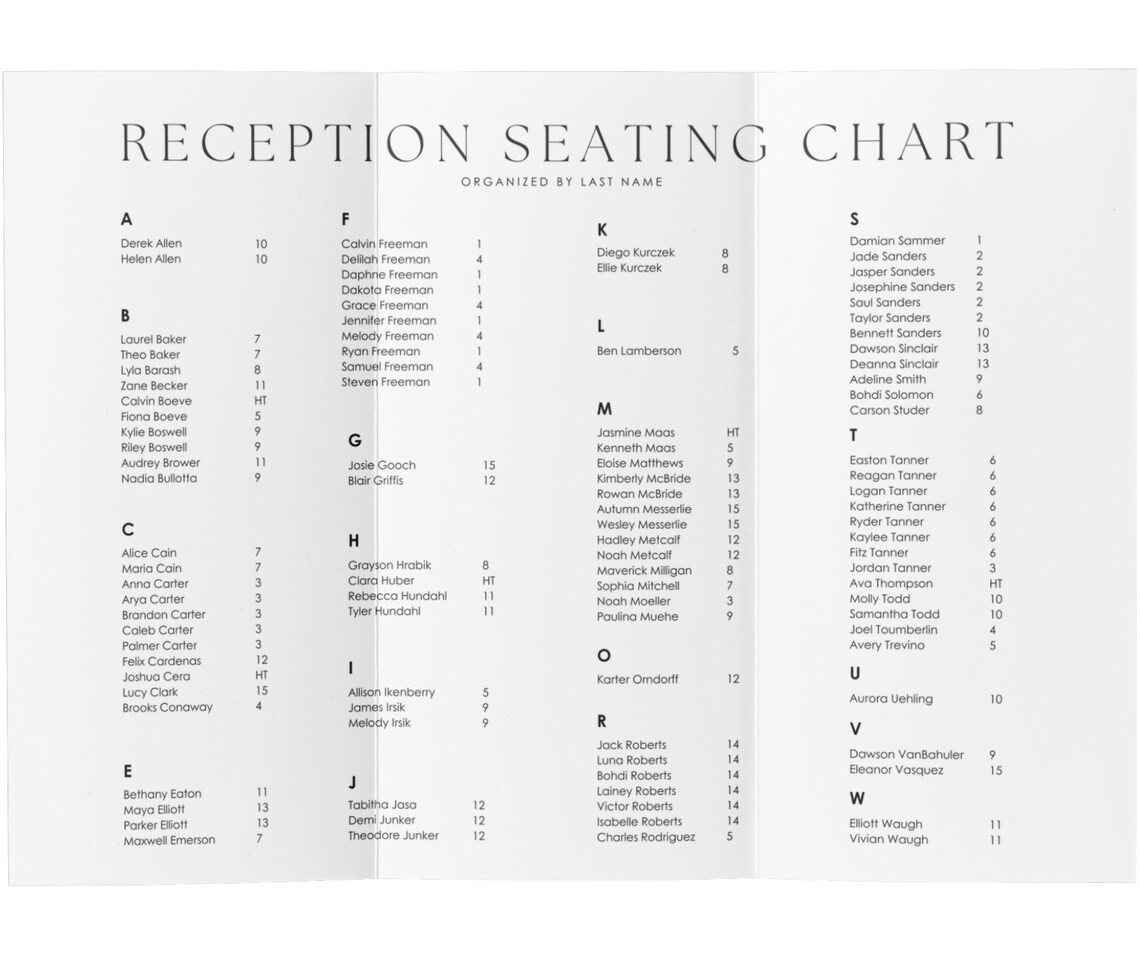 Editable Trifold Wedding Program Template With Seating Chart & Ceremony ...