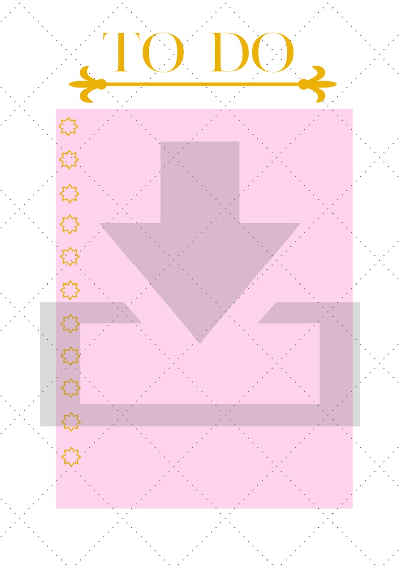 To Do List Gold and Pink Printable A4,A5,A6, Letter Size or Digital ...