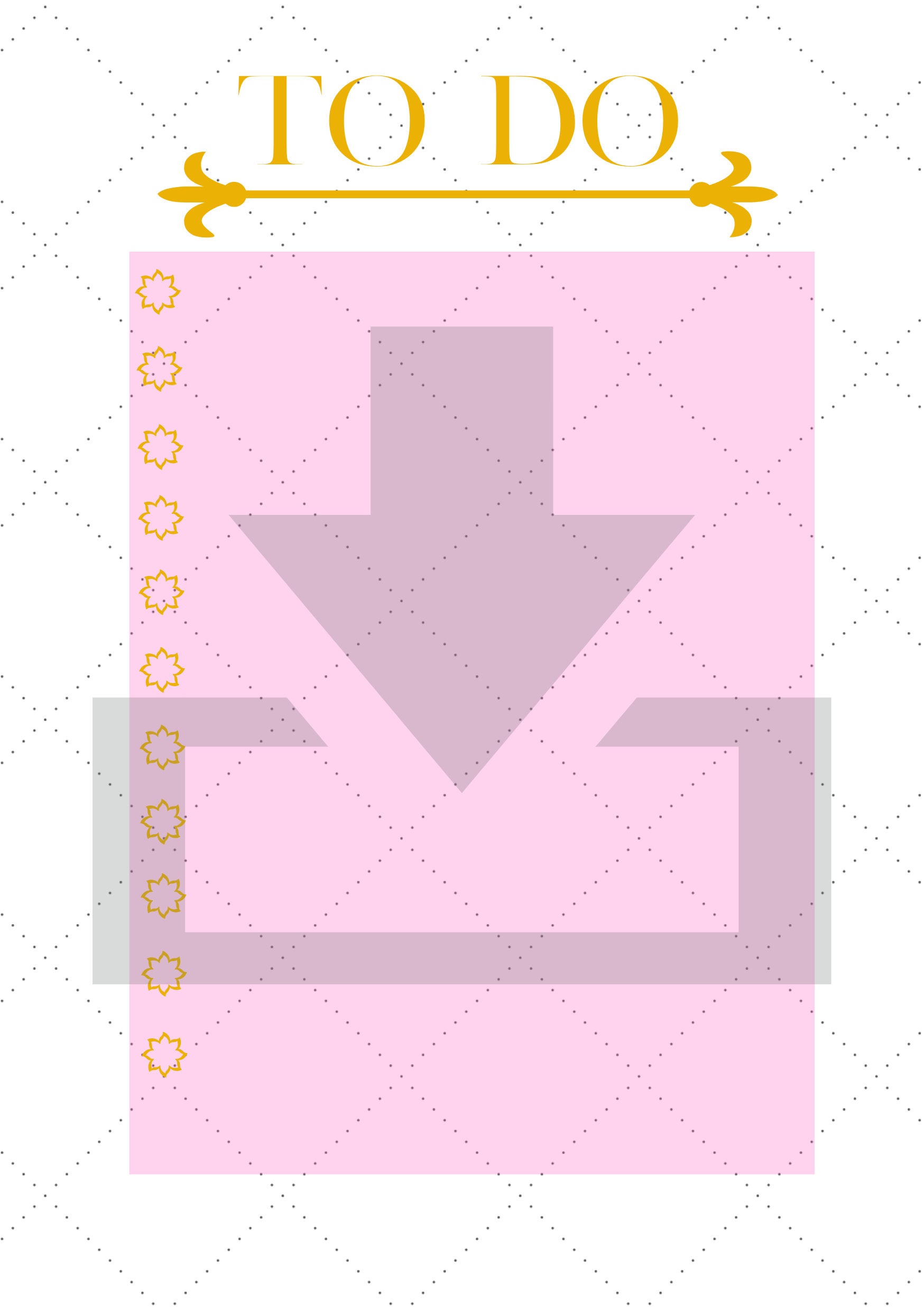 To Do List Gold and Pink Printable A4,A5,A6, Letter Size or Digital ...