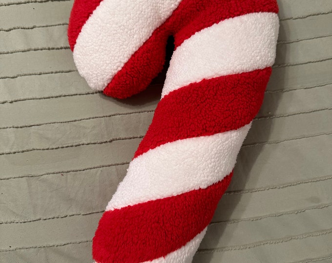 Red and White Candy Cane Pillow - Etsy