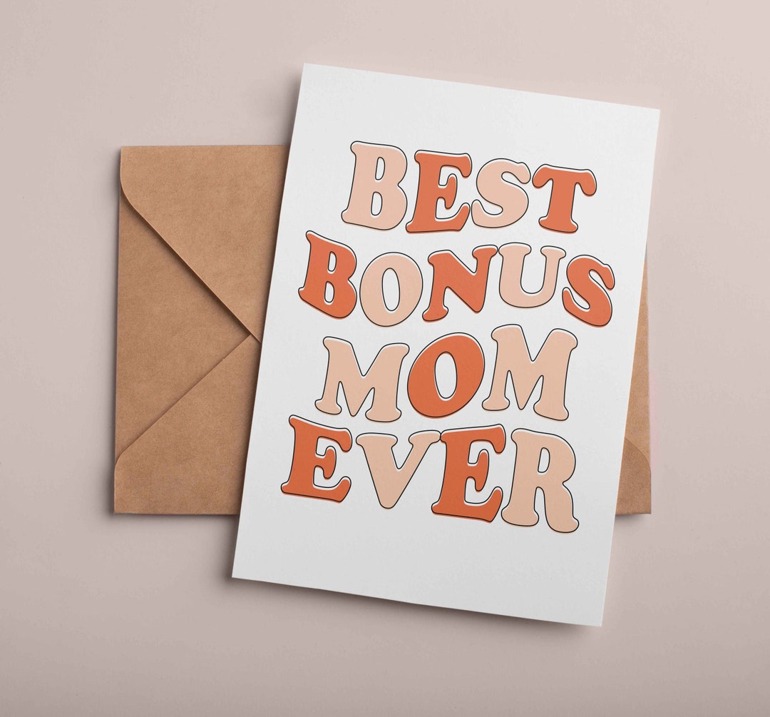 Best Bonus Mom Mother's Day Card | Retro Stepmother Card | Printable ...