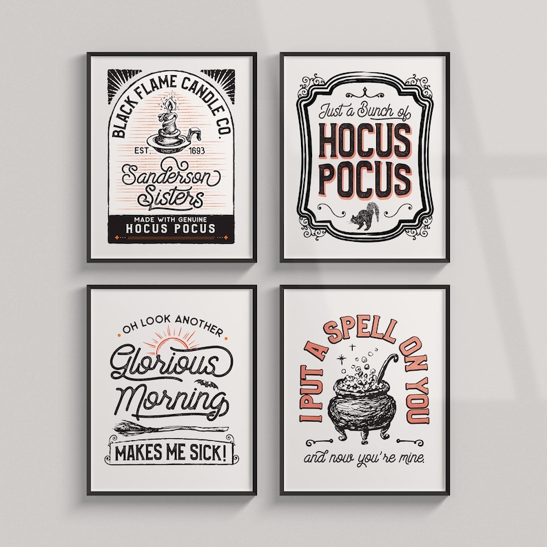 Hocus Pocus Printable Poster Set Halloween Poster Printables - Etsy