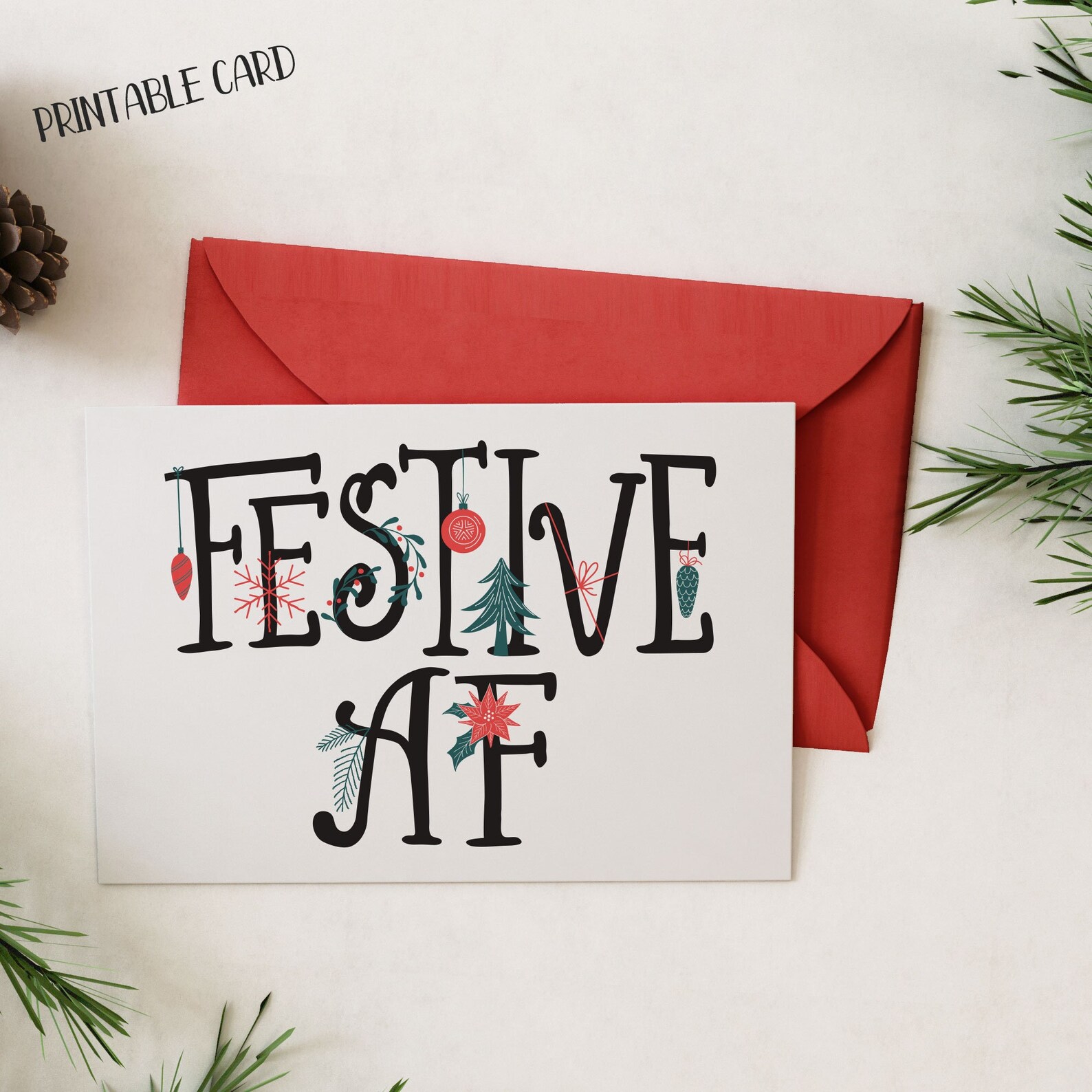 Funny Festive AF Christmas Card | Snarky Holiday Greetings (digital ...