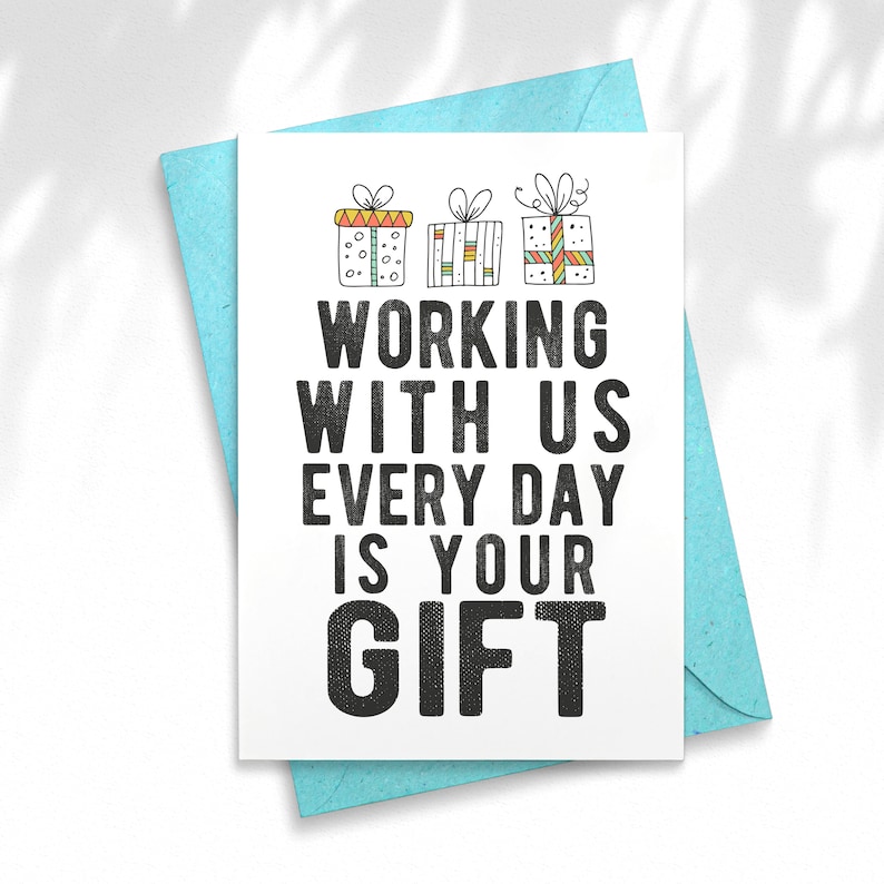 Working With Us is Your Gift Birthday Card Funny Coworker - Etsy