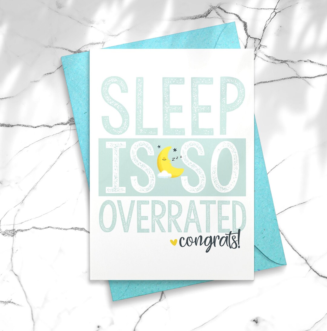 Sleep is so Overrated Baby Shower Card | Funny New Baby Card, Baby ...