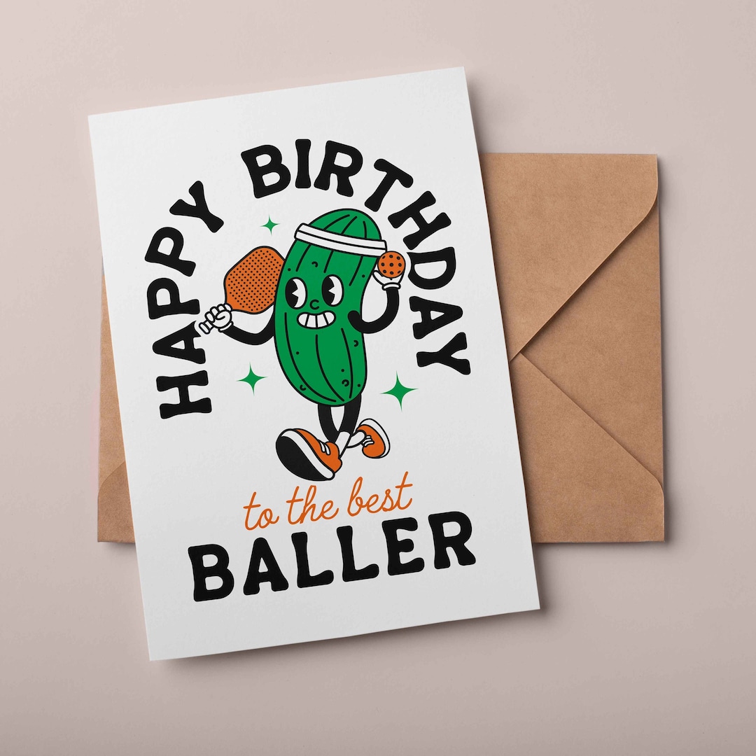Pickleball Baller Birthday Card | Pickleball Birthday Card | Instant ...