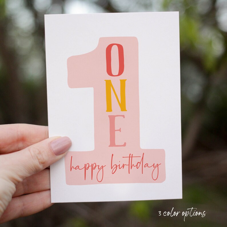 Cute First Birthday Card 1st Birthday Printable Card - Etsy