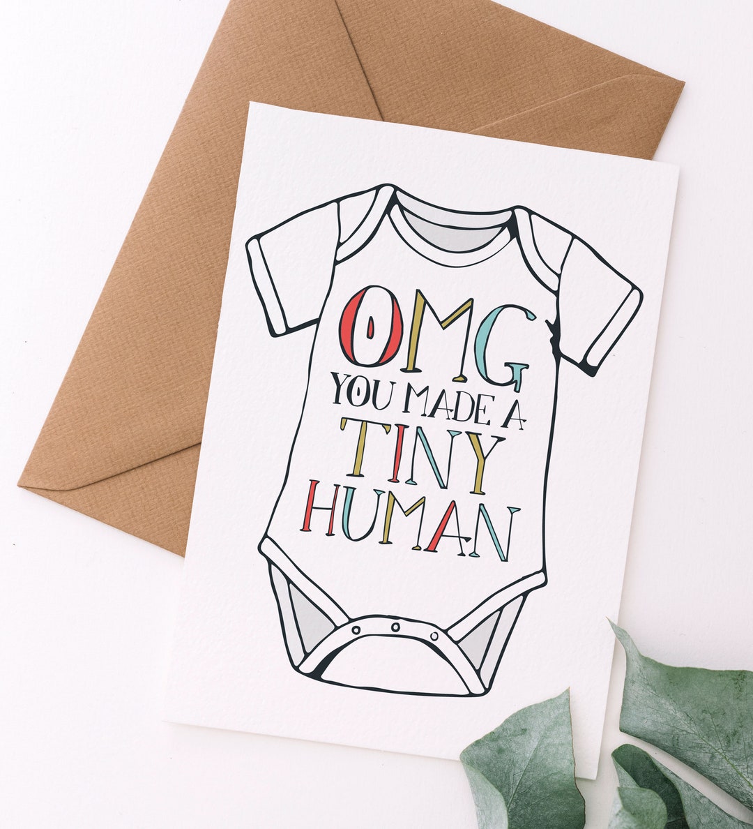 OMG You Made a Tiny Human Baby Shower Card | New Baby Card, Baby ...