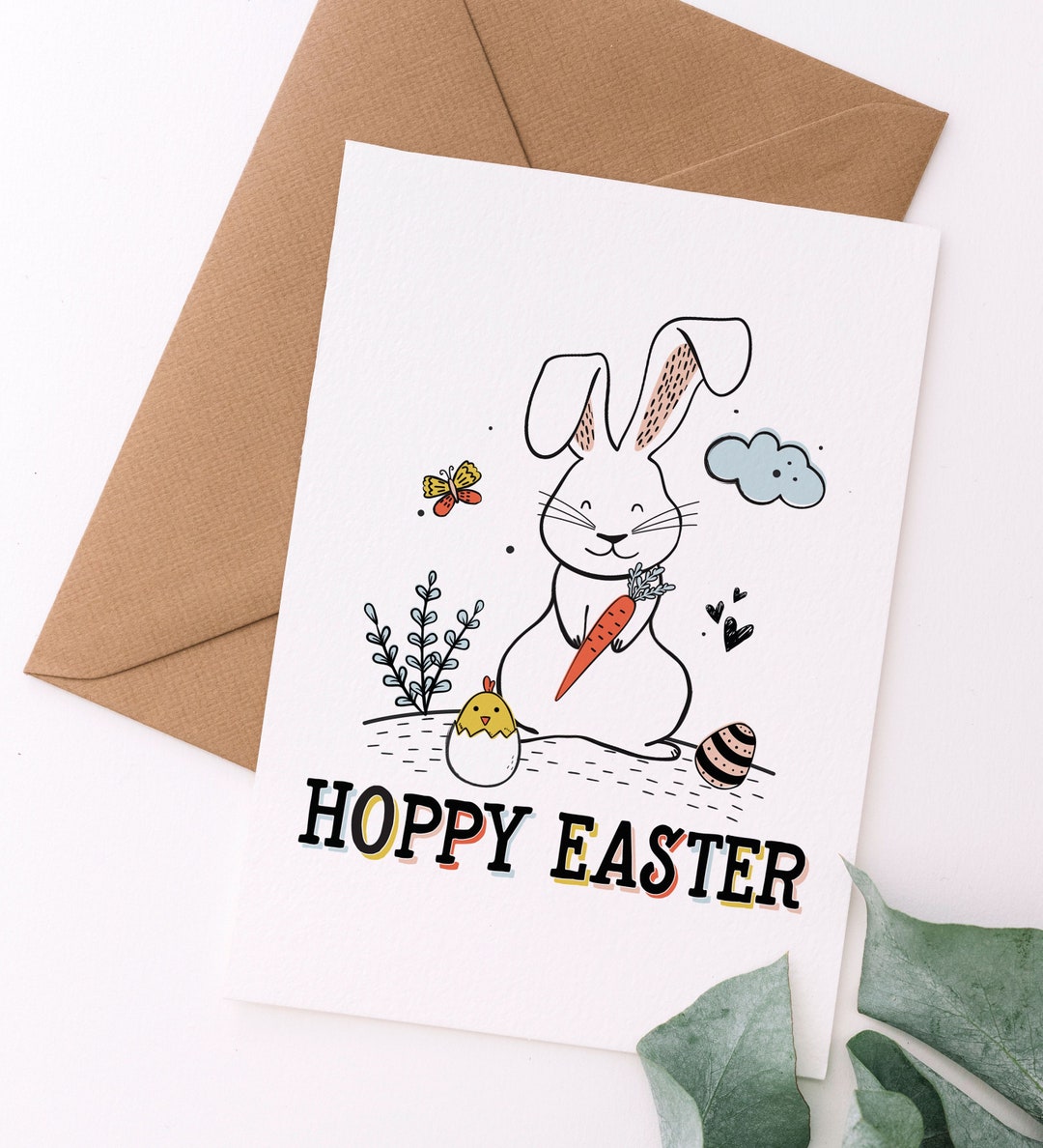 Hoppy Easter Printable Card | Cute Easter Bunny Card | Printable ...