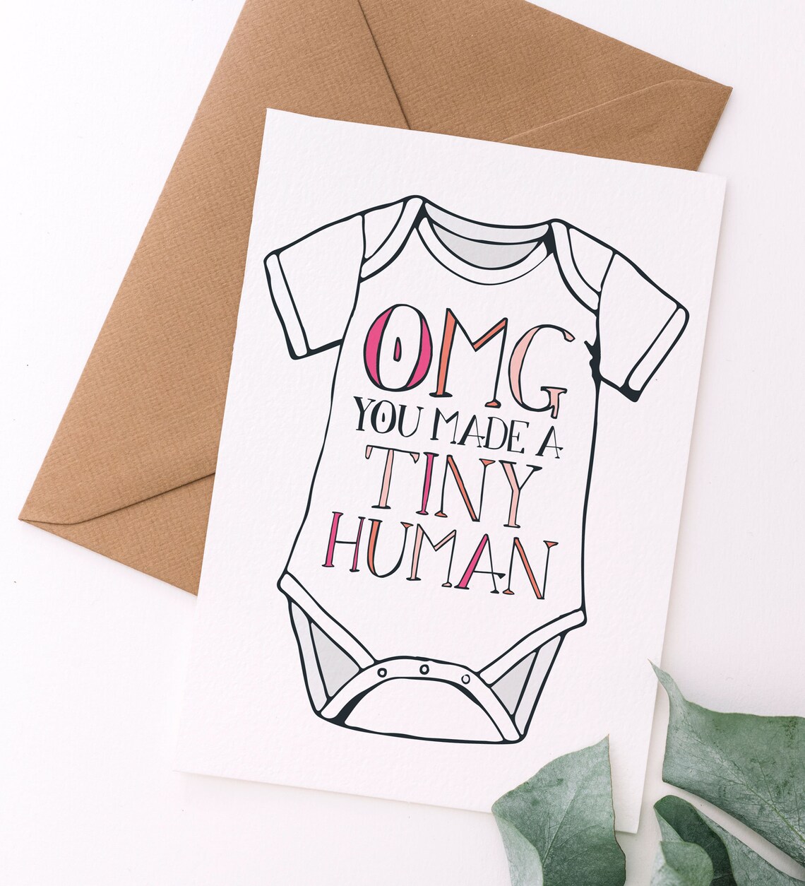 OMG You Made a Tiny Human Baby Shower Card New Baby Card - Etsy
