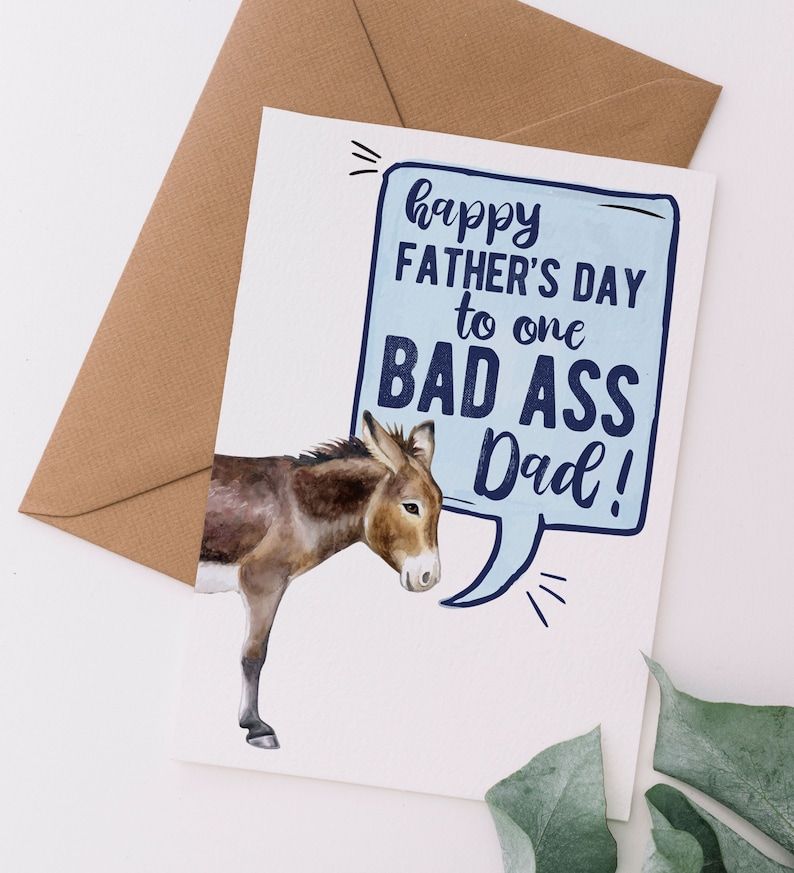 Funny "bad Ass Dad" Father's Day Card (printable Digital Download) - Etsy